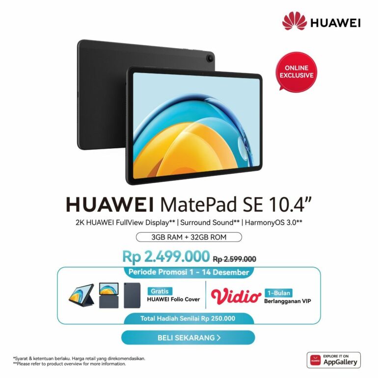 Huawei Luncurkan MatePad SE 3GB/32GB Dan MatePad 11 6GB/64GB Dengan ...